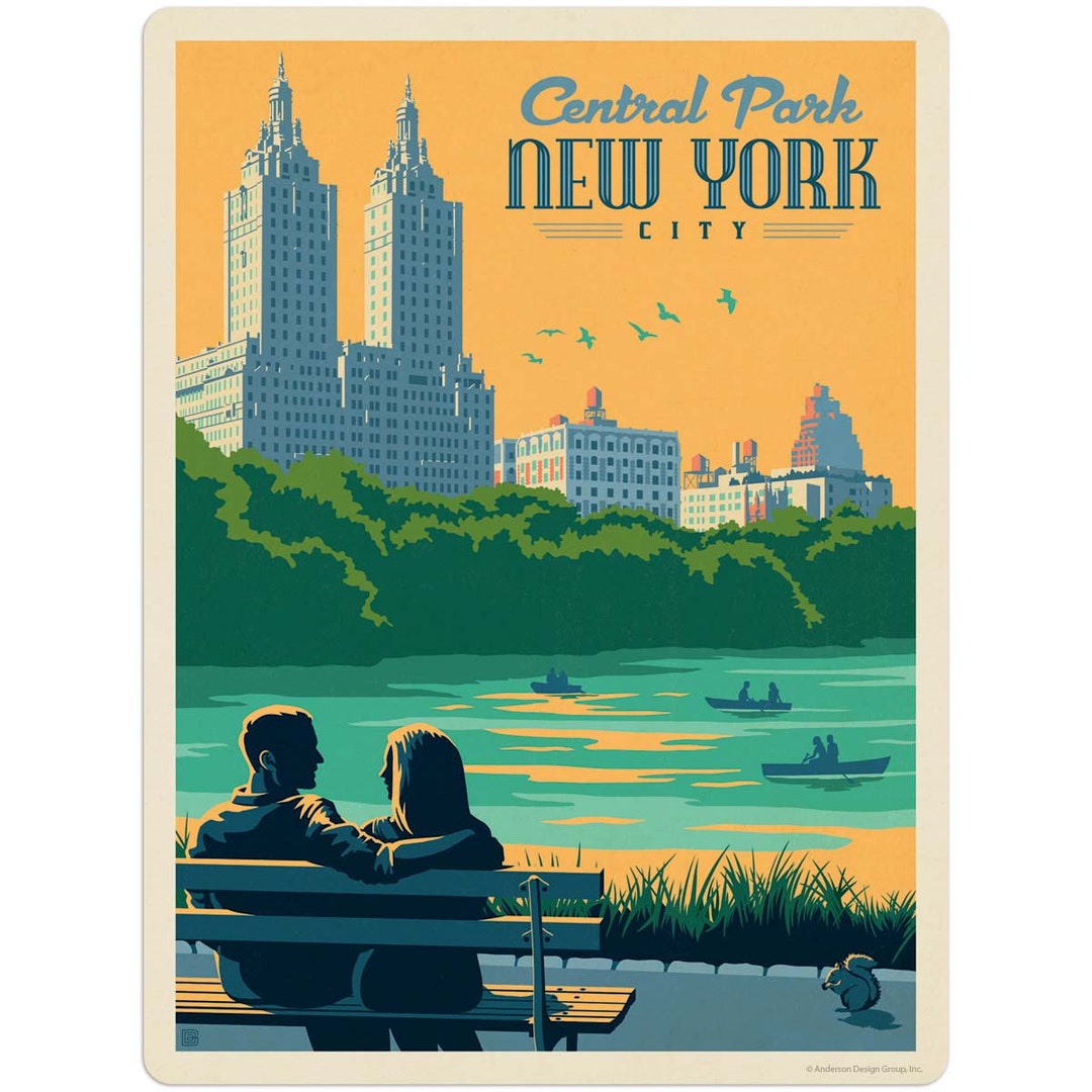 New York City Central Park Bench Vinyl Sticker, US Travel Bumper ...