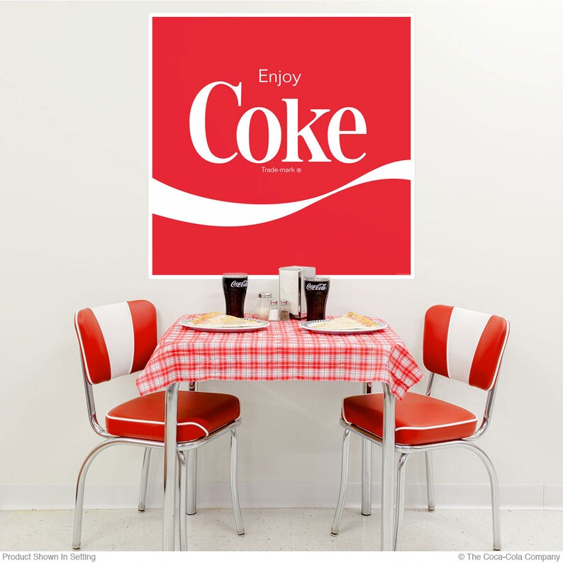 Coca-cola Enjoy Coke Wave 1980s Style Decal - Etsy