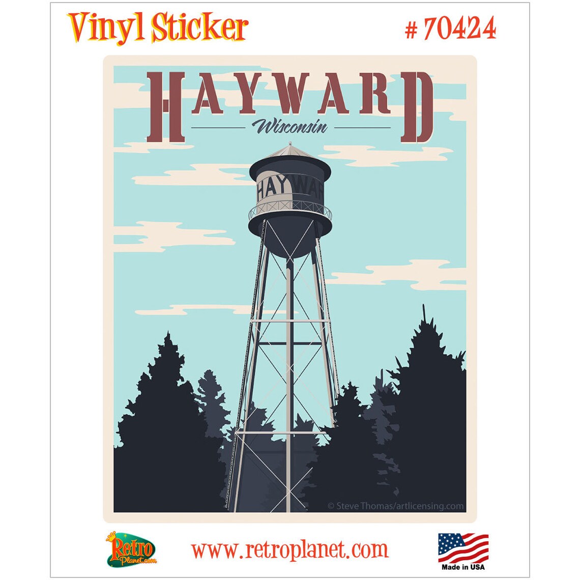 Hayward Muskie Water Tower Vintage Style Vinyl Sticker - Etsy