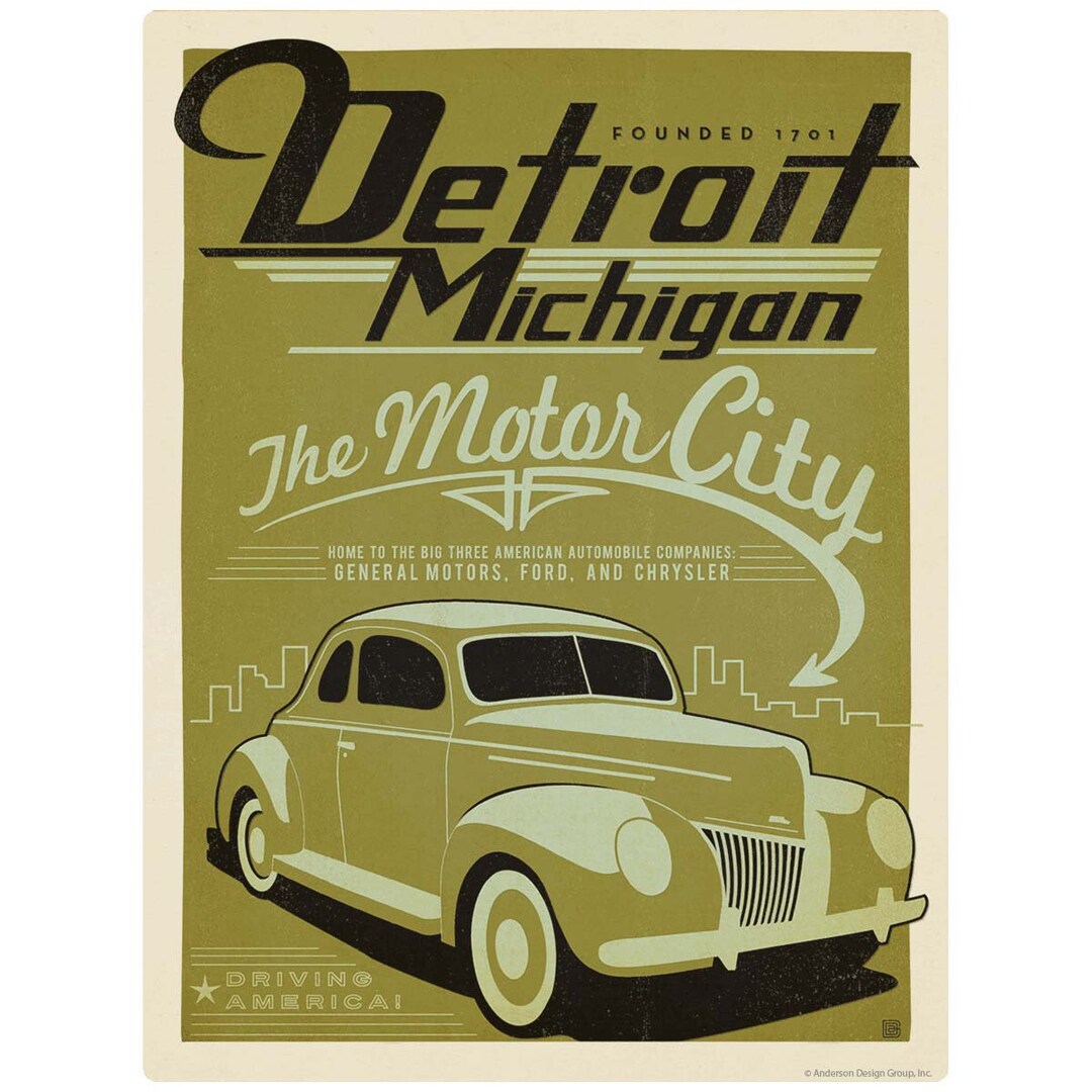 Bumper Sticker: Detroit Michigan Motor City Vinyl Sticker–laptop Decal ...