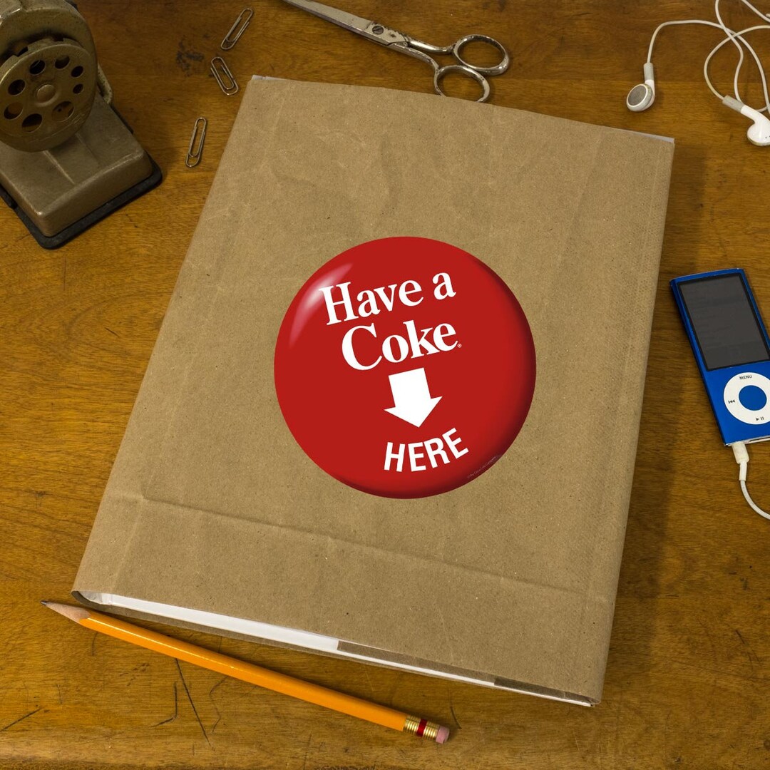 Vinyl Sticker Have a Coke Here Red Disc, Retro Vintage 1950s Style ...