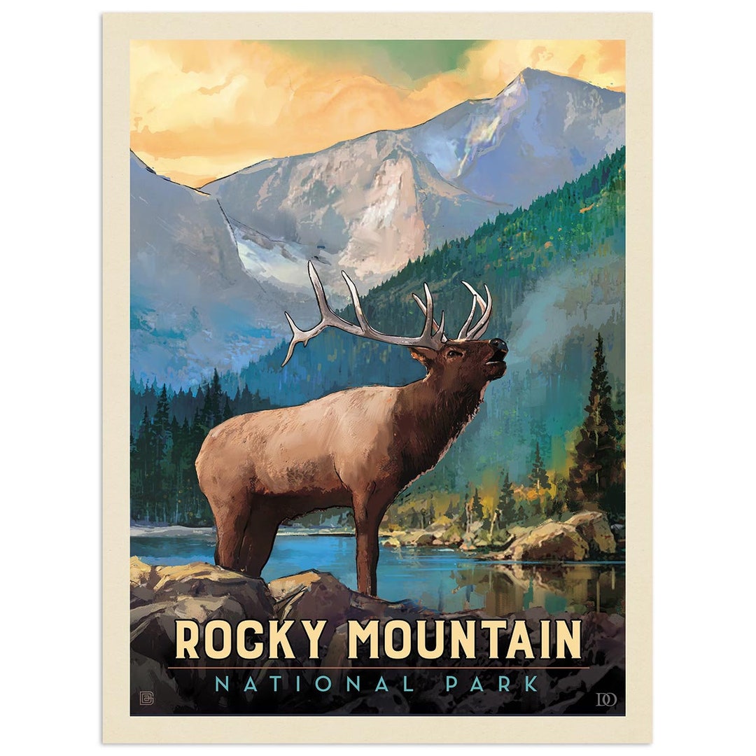 Rocky Mountain National Park Colorado Elk Vinyl Sticker–laptop Decal ...