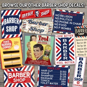 Sticker Bundle: Vintage-inspired Barber Shop, Haircut Vinyl Stickers ...