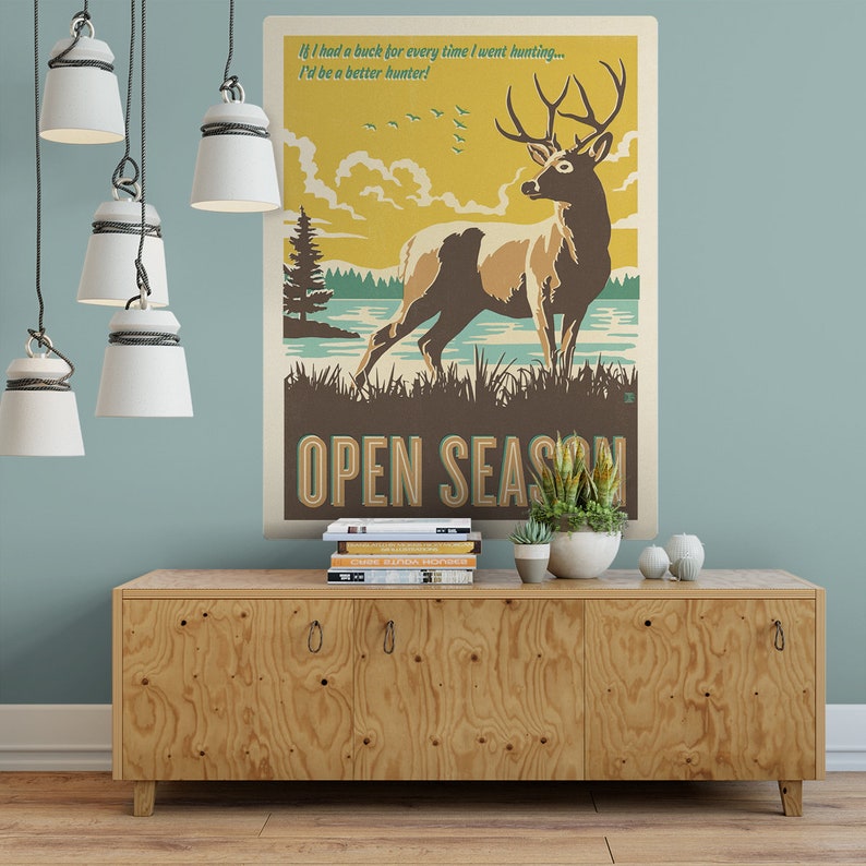Buck Open Season Decalpeel and Stick Graphicremovable Wall - Etsy