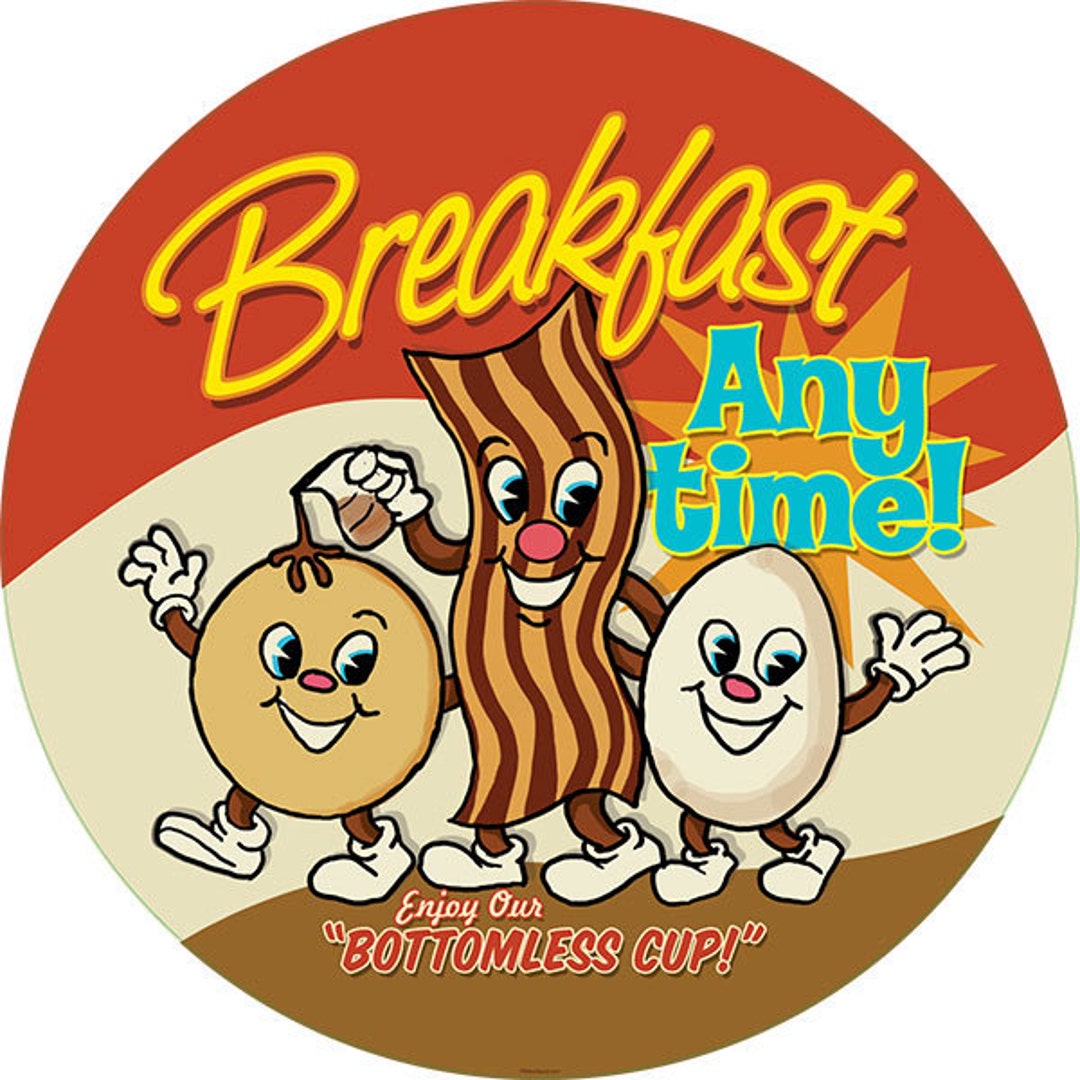 Breakfast Anytime Dancing Food Floor Decal - Etsy