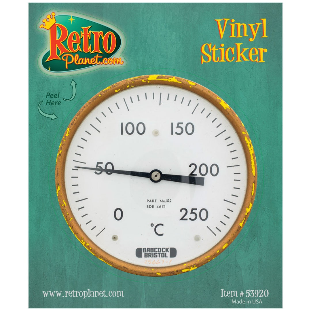 Vinyl Sticker Babcock-bristol Temp Gauge Decal, Retro, Vintage Dial ...