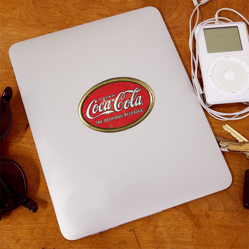 Coca-cola Vinyl Sticker, Distressed Plaque Style, Officially Licensed ...