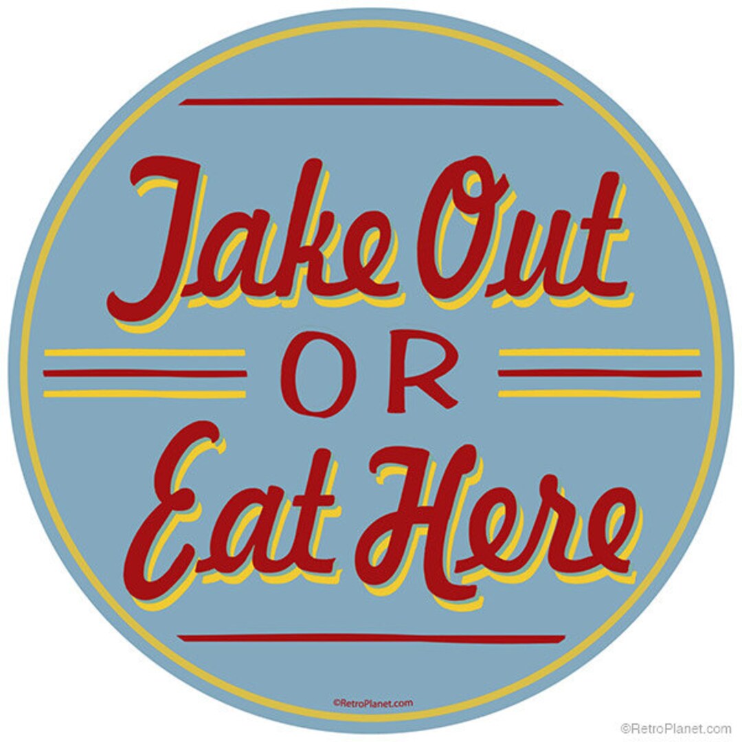Take Out Or Eat Here Wall Decal Etsy UK Take Out Or Eat Here Wall Decal Etsy UK