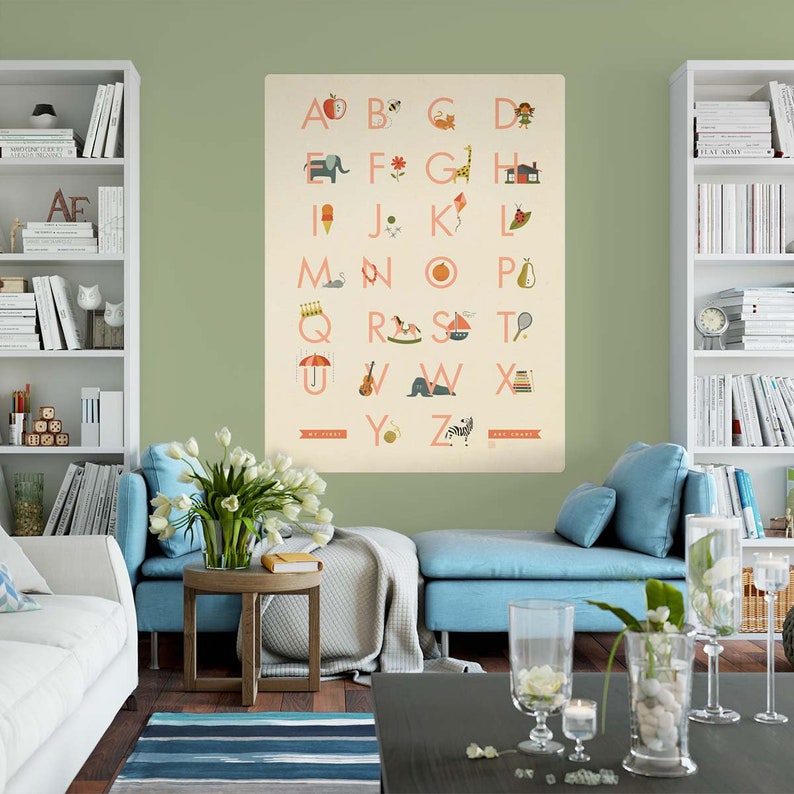 My First ABC Alphabet Chart Decal for Girlspeel and Stick - Etsy