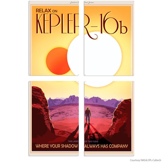 1104 NASA JPL Space Tourism Poster Kepler 16b Where Your Shadow Always ...