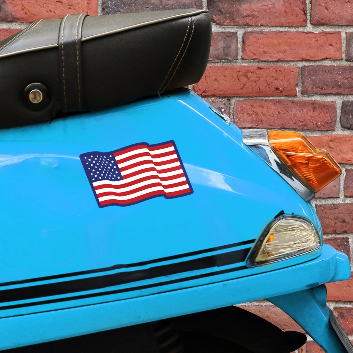 Waving USA Flag Patriotic Vinyl Sticker 3 X 5 Inch United | Etsy