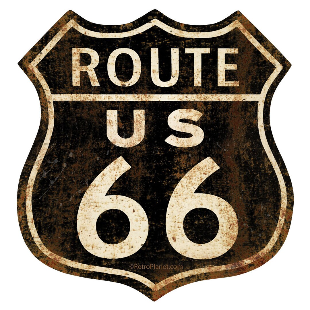 Route 66 Shield Distressed Vinyl Sticker - Etsy