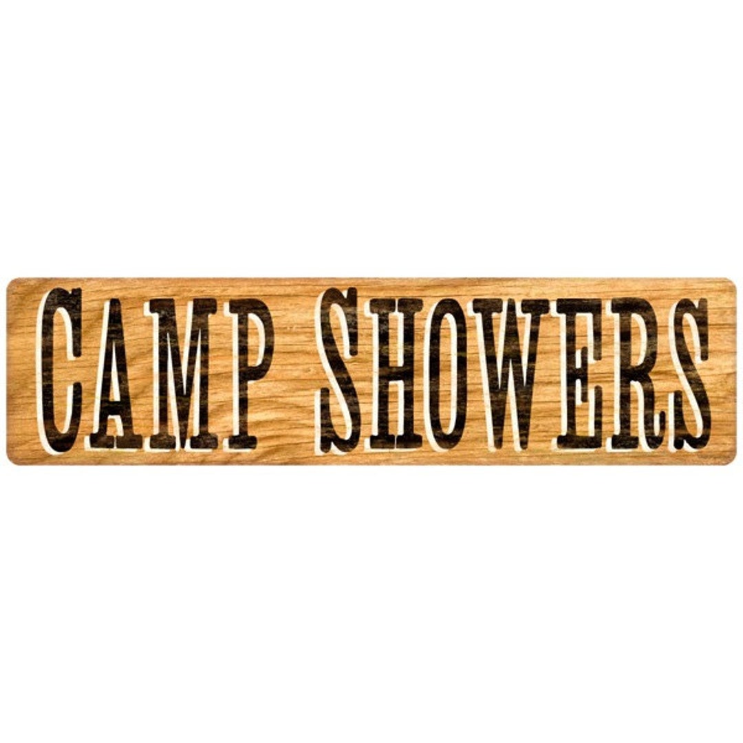 Camp Showers Rustic Wall Decal - Etsy