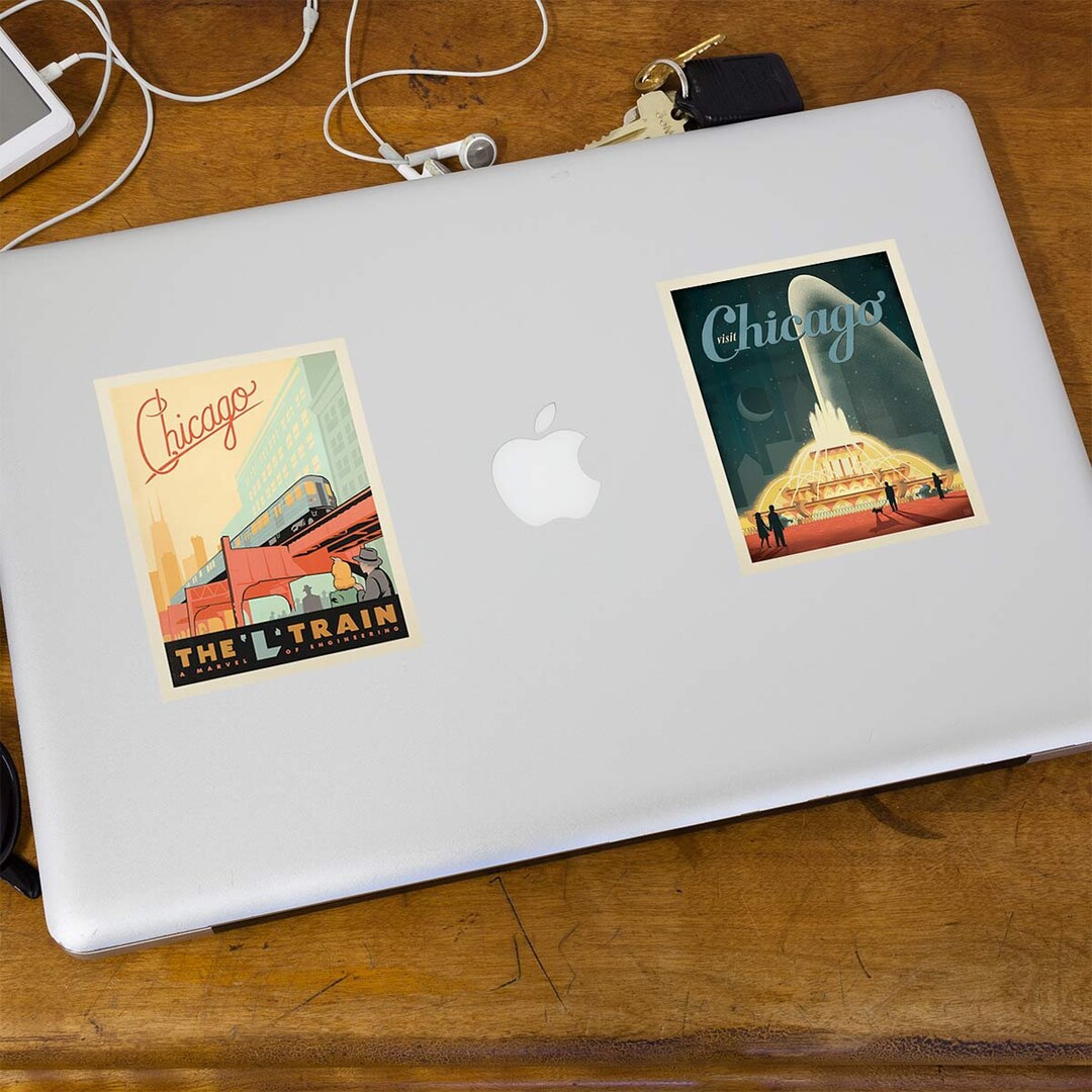 Chicago Illinois L Train Sticker Set of 2, Bumper Stickers, Suitcase ...