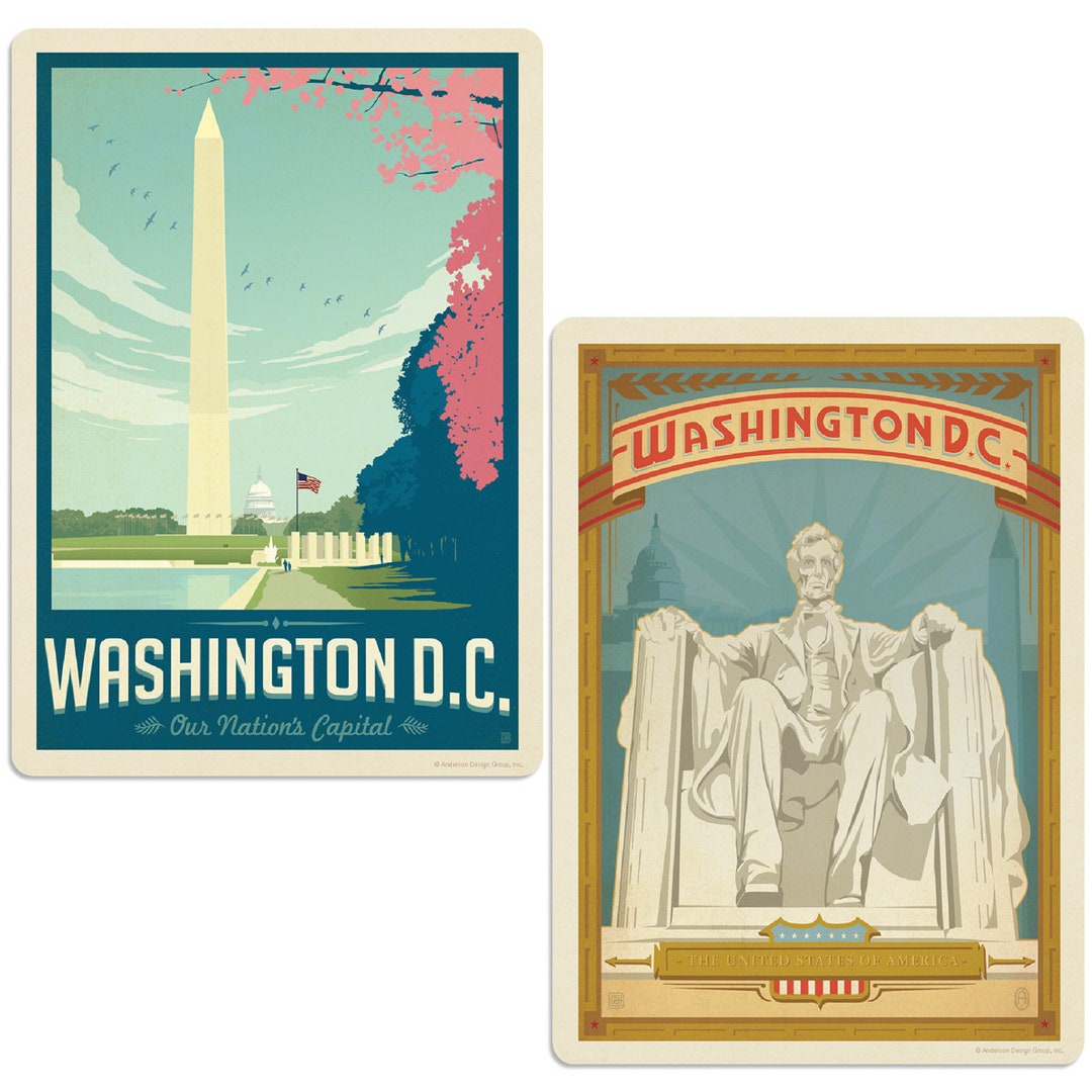 Washington DC Monument Lincoln Memorial Sticker Set of - Etsy