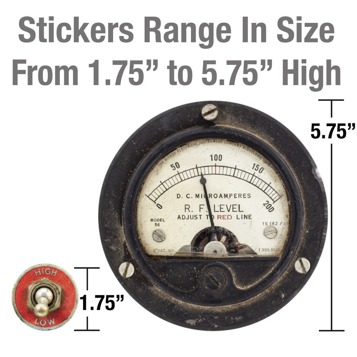 Vintage-inspired Gauges, Knobs, & Switches Sticker Set for Automotive ...