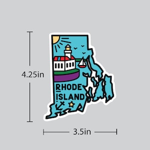 Rhode Island State Pride Die Cut Vinyl Sticker - Etsy