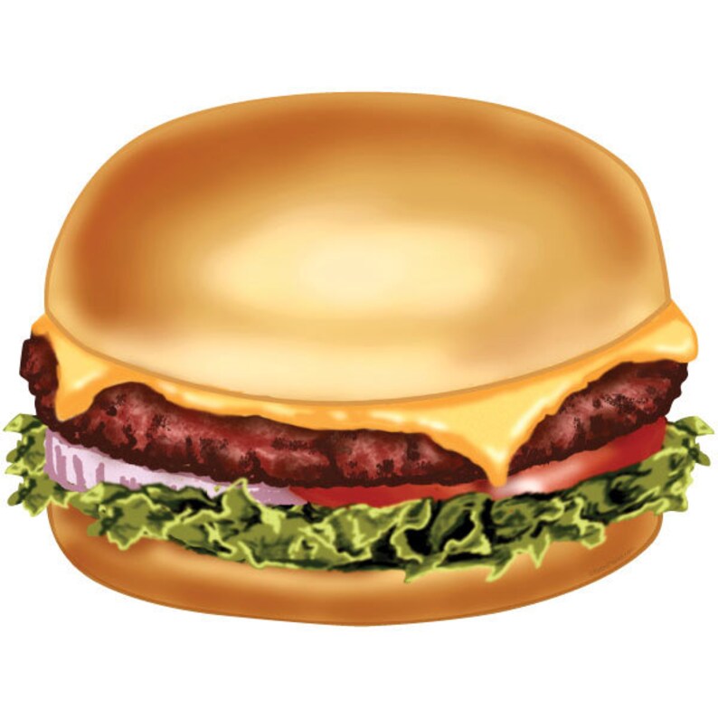 Cheeseburger Diner Food Cut Out Wall Decal - Etsy