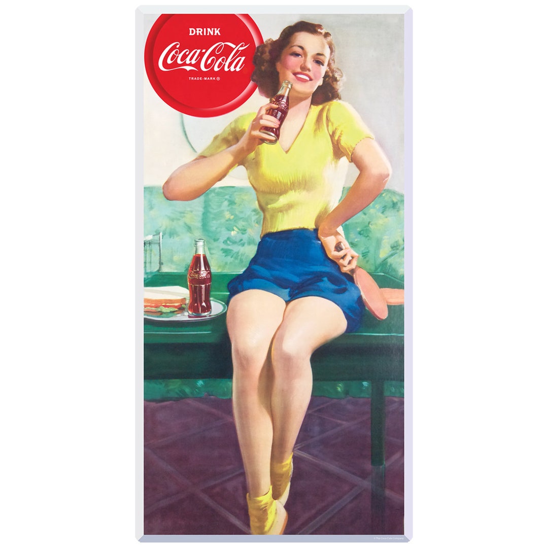 Coca Cola Ping Pong Girl Wall Decal Etsy