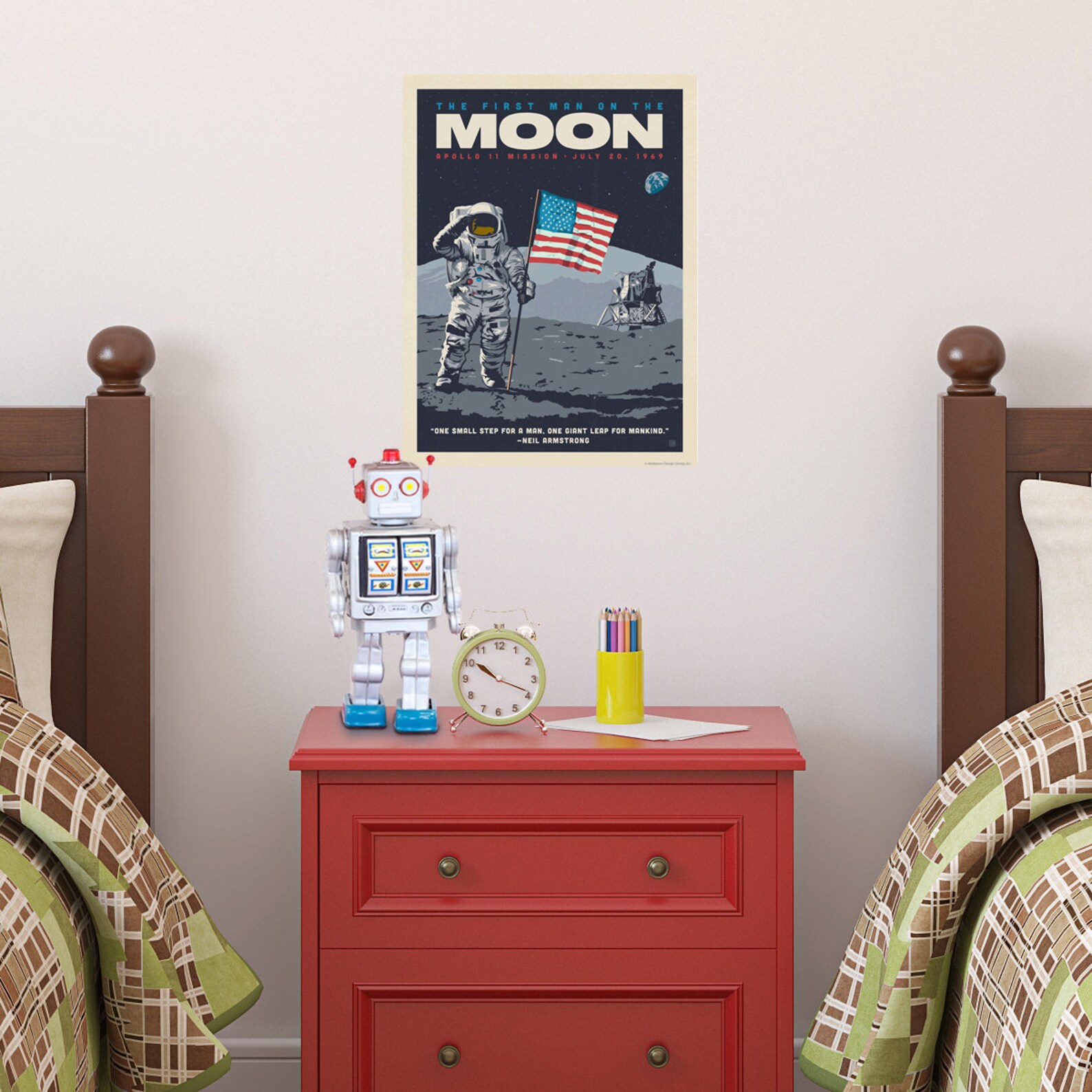 Apollo 11 Moon Landing Vinyl Decal, Vintage Style Space Decor - Etsy