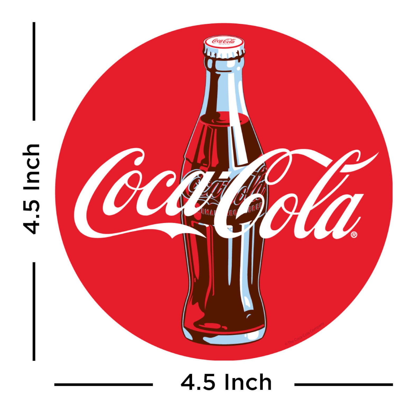 Coca-cola Red Circle Bottle Vinyl Sticker, Officially Licensed Coke ...
