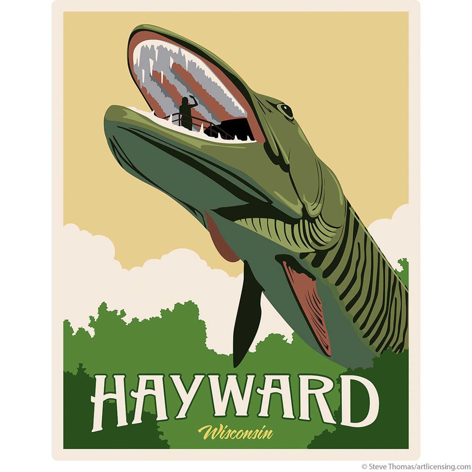 Hayward WI Muskie Fishing Museum Wall Decal - Etsy