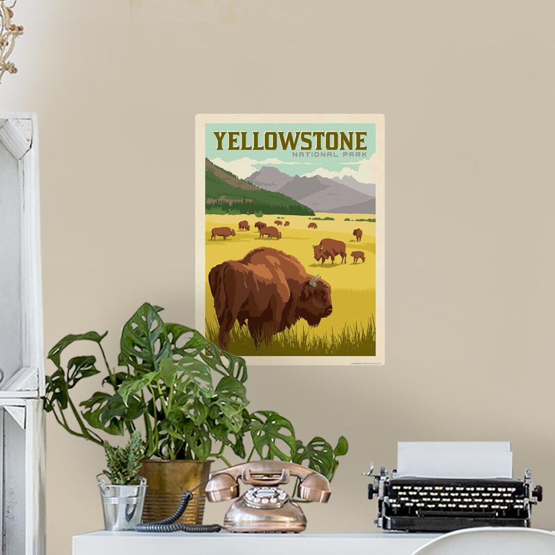 Wall Decal: Yellowstone National Park Bison, Peel & Stick Wall Decal ...