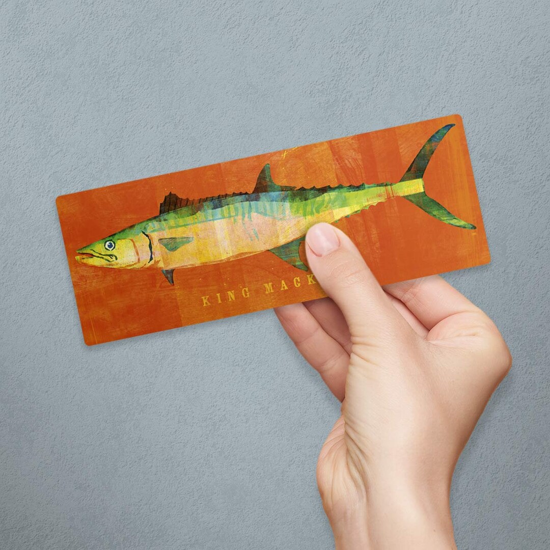 King Mackerel Saltwater Fish Art Vinyl Sticker, for Cars, Trucks ...