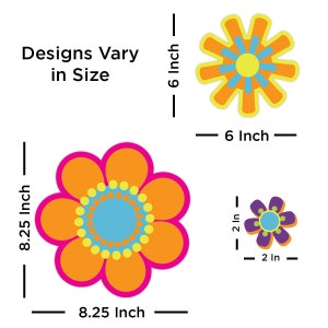 Mod Flowers Wall Decals, Groovy 60s 70s Style Peel & Stick Decals for ...