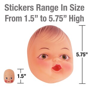 Sticker Set; Creepy Doll Heads Vinyl Set of 21, for Cars, Scrapbooking ...