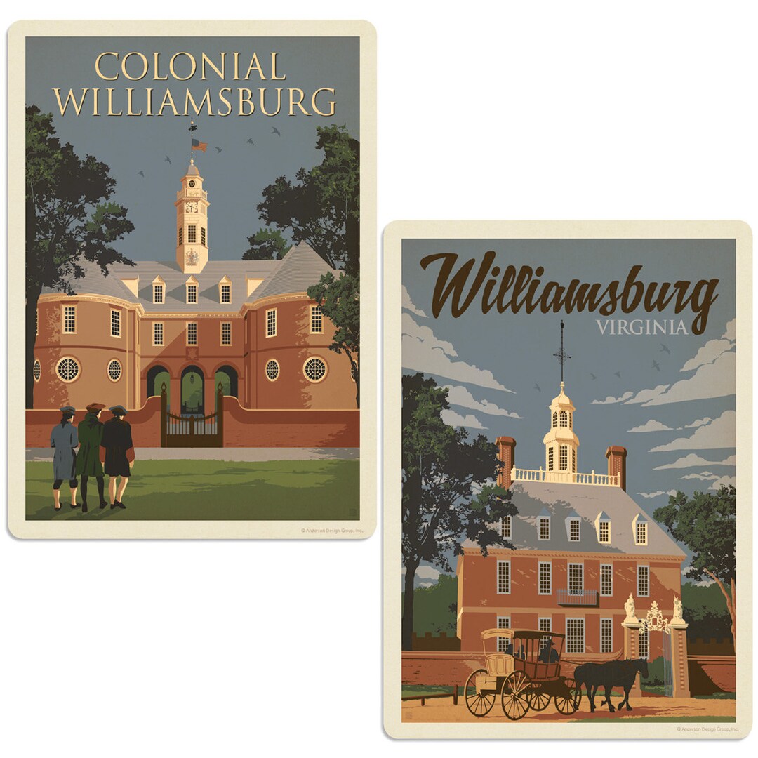 Colonial Willamsburg Virginia Decal Set of 2peel and Stick ...