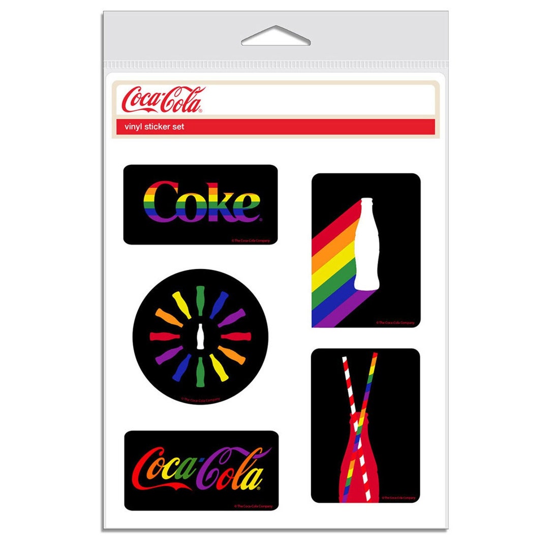 Coca-cola Rainbow & Black LGBTQ Pride Sticker Set of 5 Gloss - Etsy