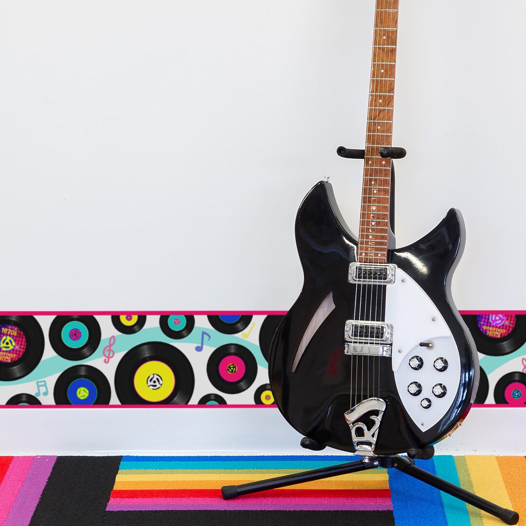 Vinyl Records Wall Border, Music Themed Decorative Peel & Stick Wall ...
