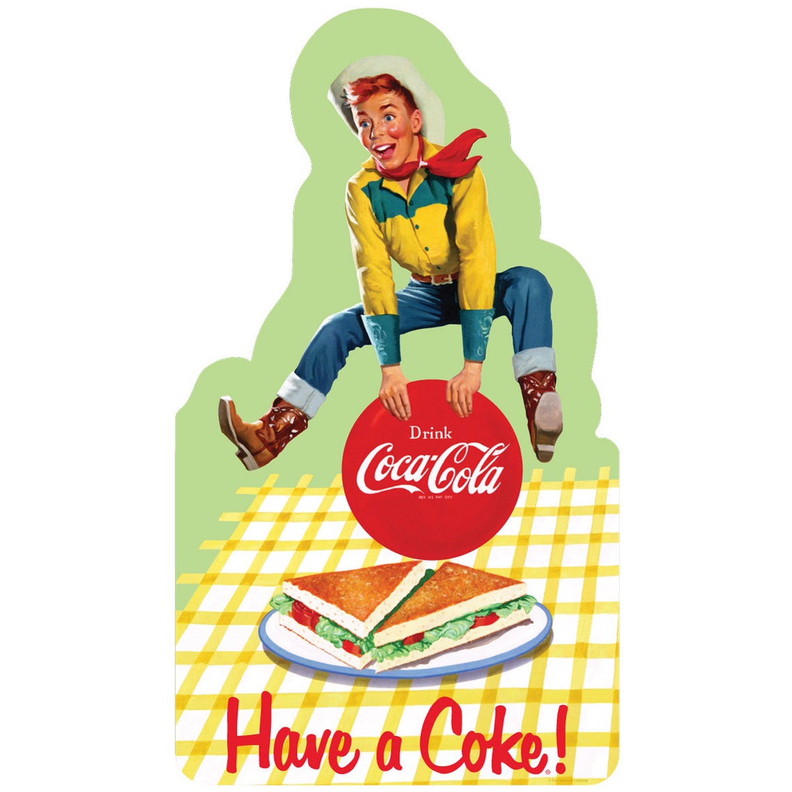 Drink Coca-cola Cowboy Kid 1950s Wall Decal | Etsy