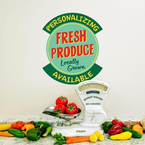 Personalized Wall Decal: Fresh Produce Locally Grown, Farm Stand ...