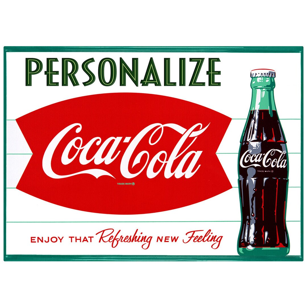 Personalized Decal, Coca-cola Fishtail, Refreshing Feeling Wall Sticker ...