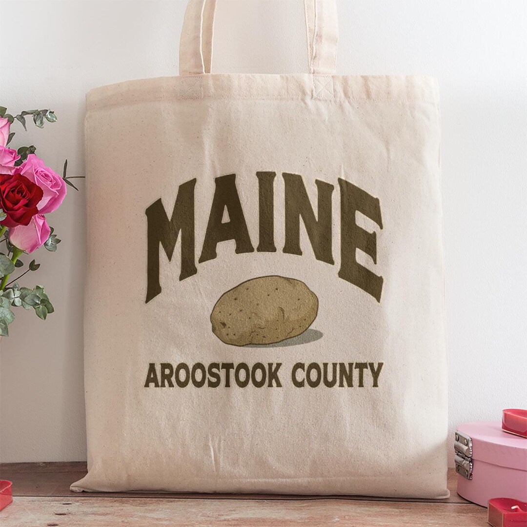 Tote Bag; Maine Potato Arootook County Tote, Canvas Grocery Totes ...