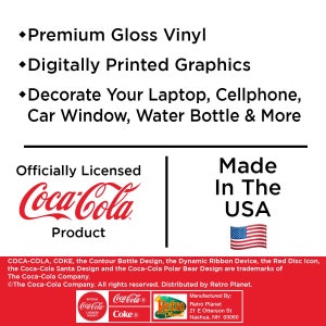 Coca-cola Vinyl Sticker, Classic 1950s Bottles 6 Pack, Officially ...