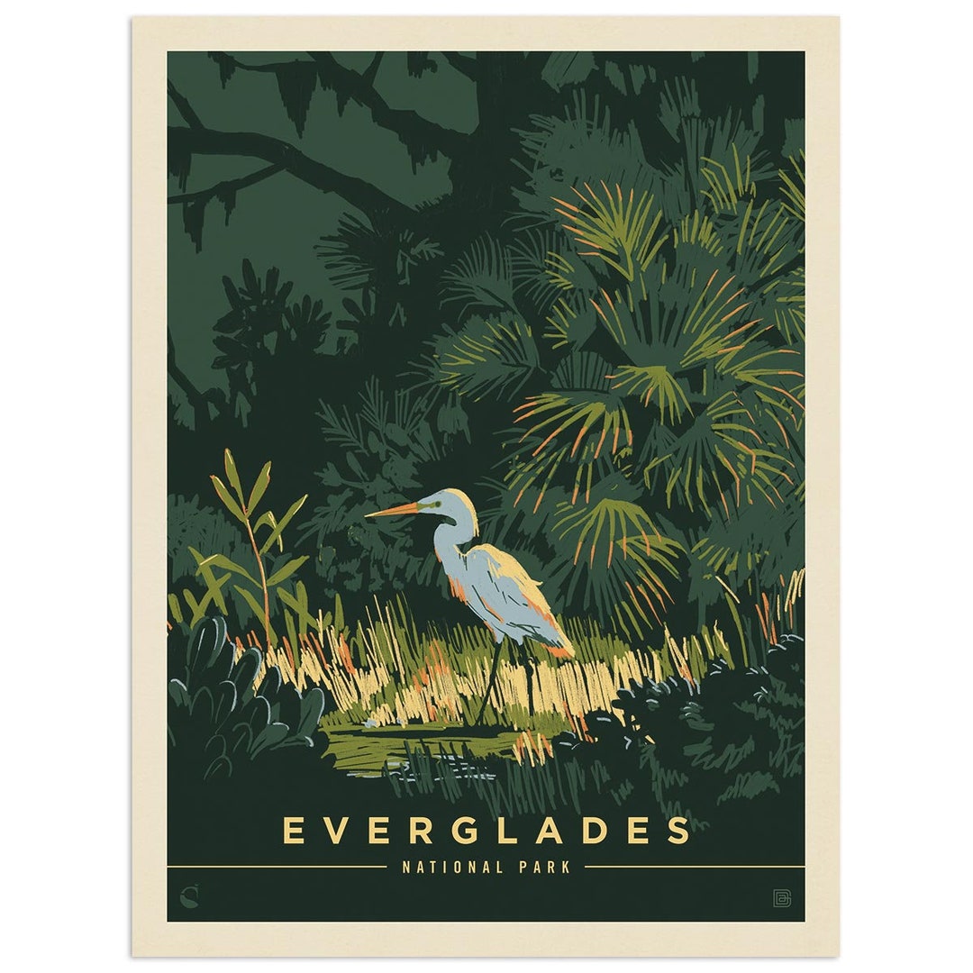Vinyl Sticker; Everglades National Park Florida Egret, Waterproof Decal ...