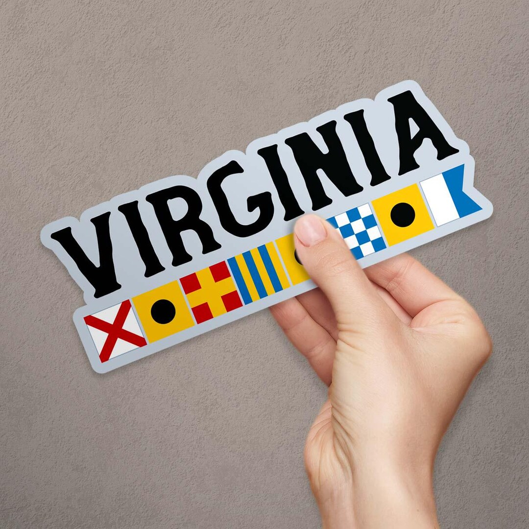 Bumper Sticker; Virginia Nautical Flag Large Vinyl Sticker, for Windows ...