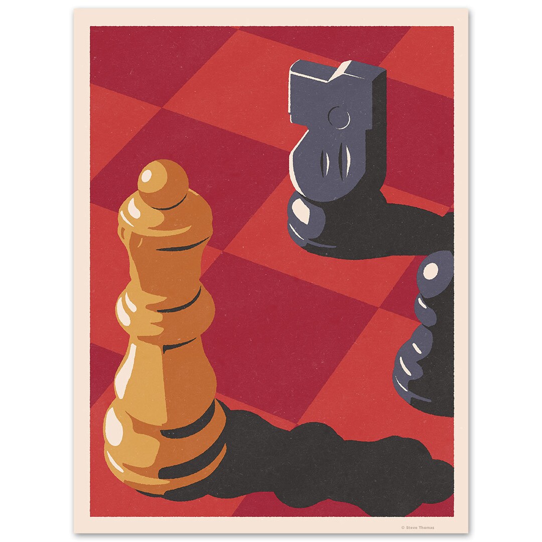 Vinyl Sticker Chess Classic Board Game & Pieces Queen Knight Sticker ...