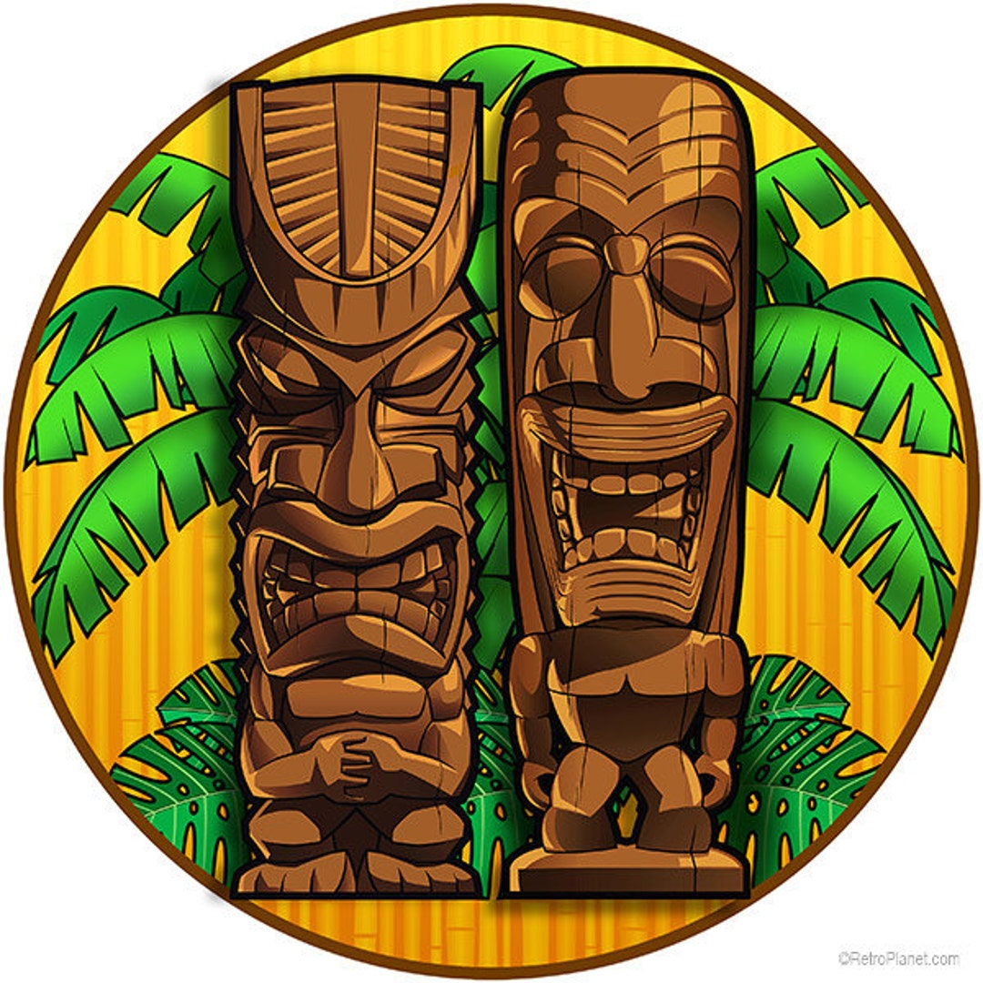 Wall Decal, Tiki Gods Hawaiian Wall Graphic, for Lounge, Home ...