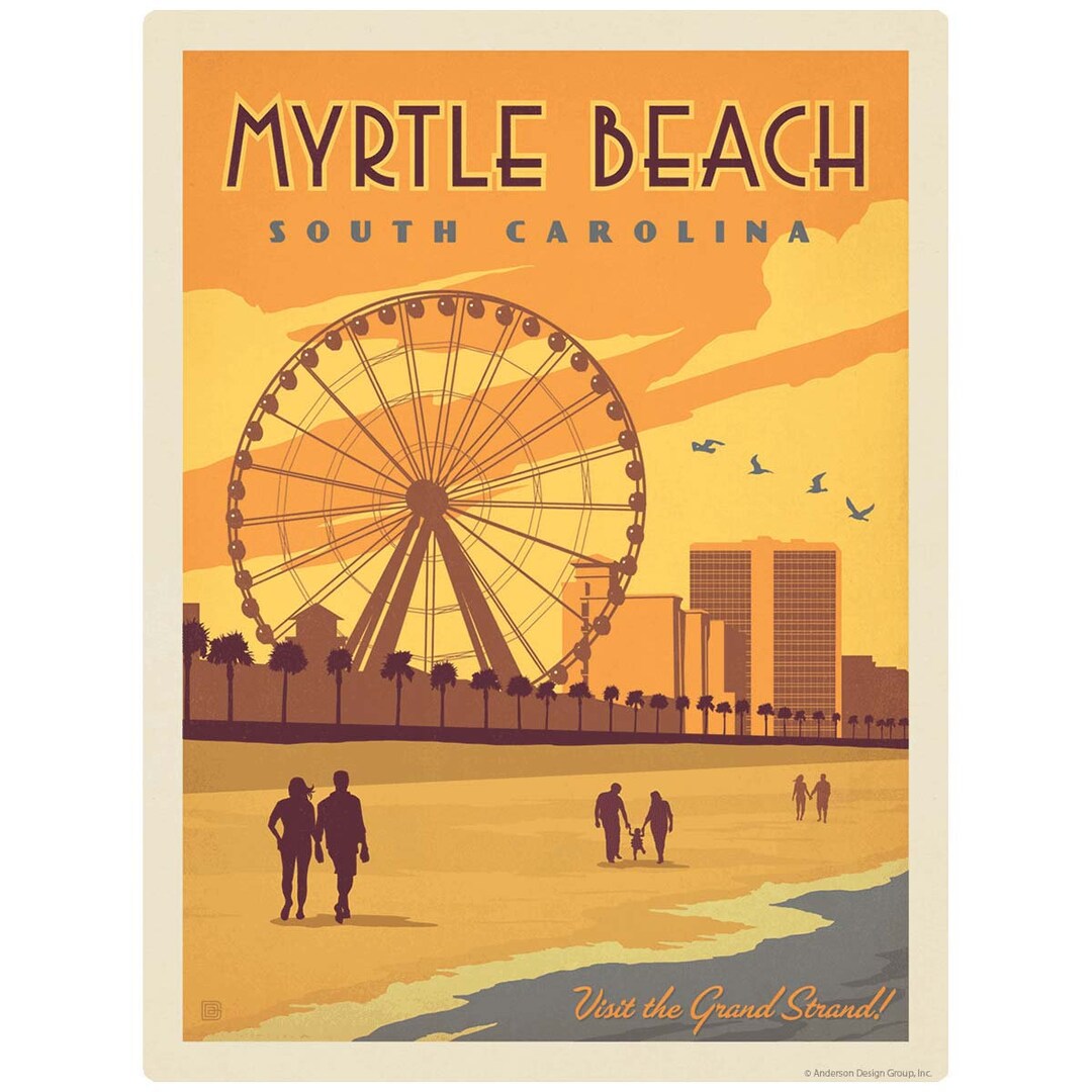 Myrtle Beach South Carolina Vinyl Sticker–laptop Decal–bumper Sticker ...