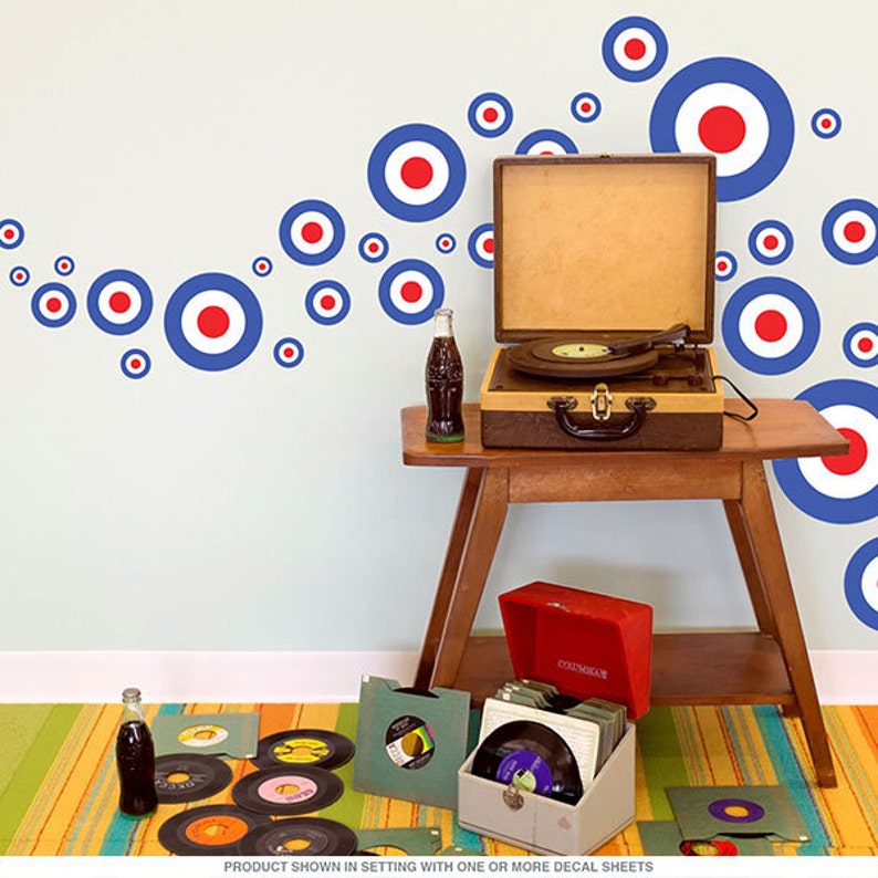 Mod Bullseye Target Wall Decal Sheet of 24 | Etsy