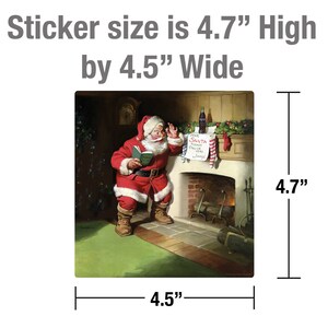 Vinyl Sticker: Coca-cola Message for Santa, Sundblom Santa, Christmas ...