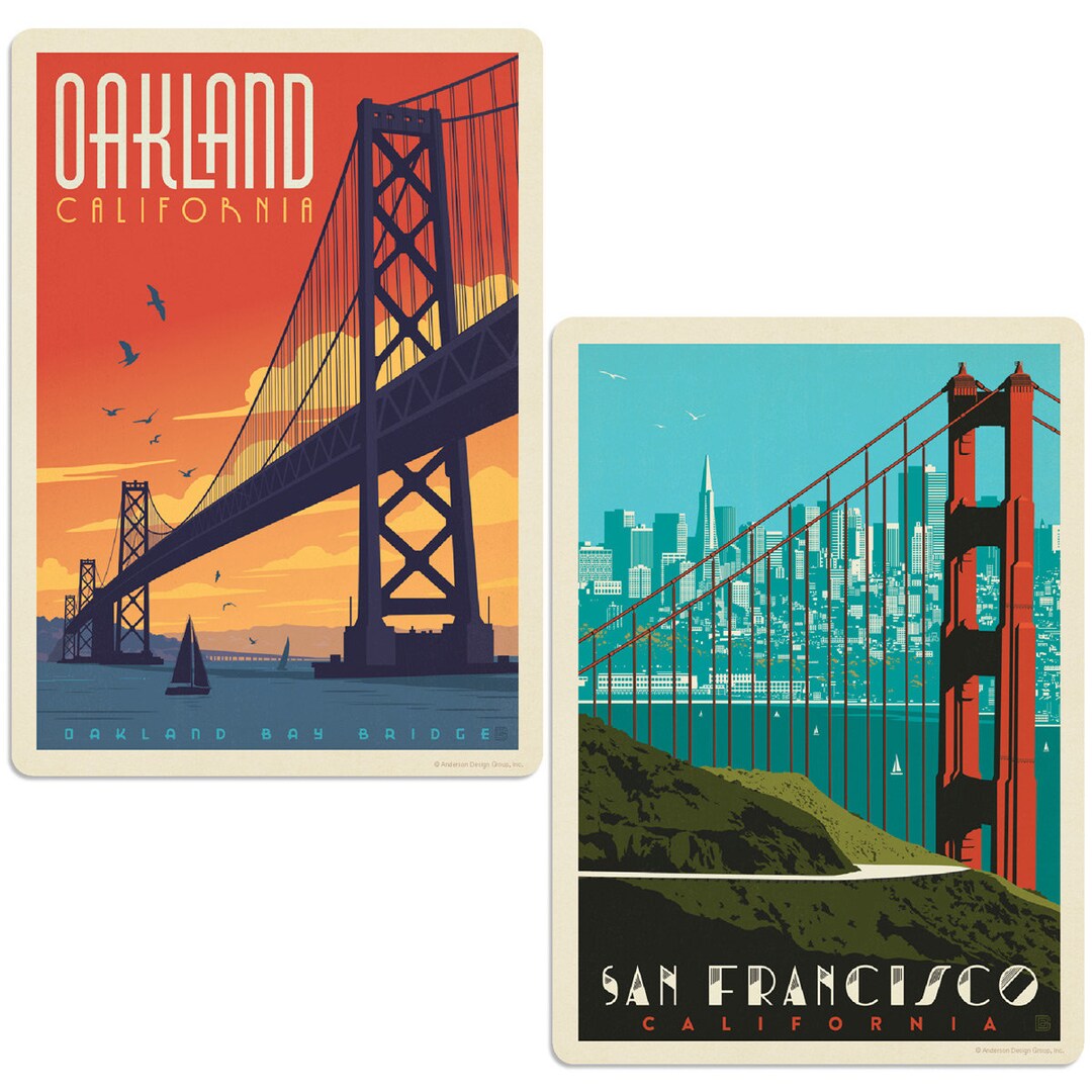 Oakland San Francisco California Sticker Set of 2 Bumper - Etsy