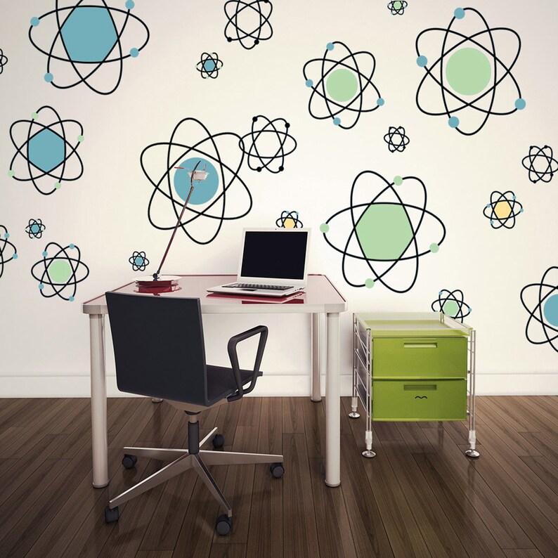 Atomic Symbol 50s Style Wall Decals Sheet Large - Etsy