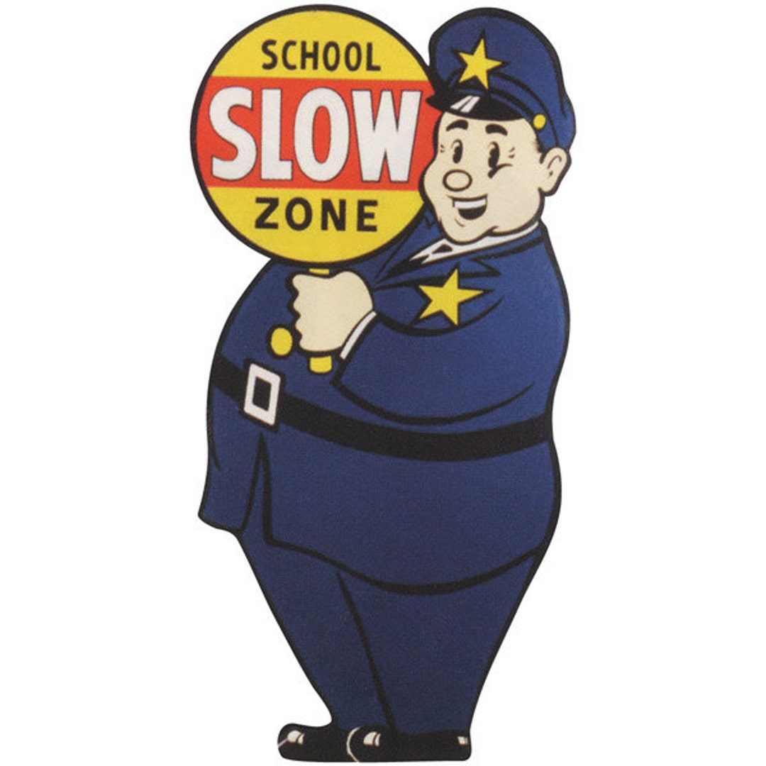 Slow Crossing Guard Cop Cut Out Wall Decal - Etsy