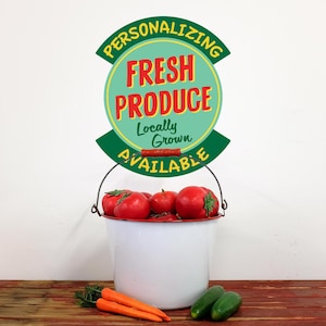 Personalized Wall Decal: Fresh Produce Locally Grown, Farm Stand ...