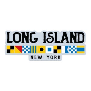 Bumper Sticker; Long Island NY Nautical Flag Large Vinyl Sticker, for ...
